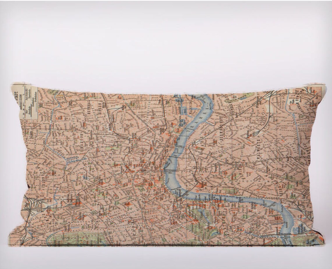 Vintage London Map Cushion Cover Case or Stuffed With Insert - Etsy