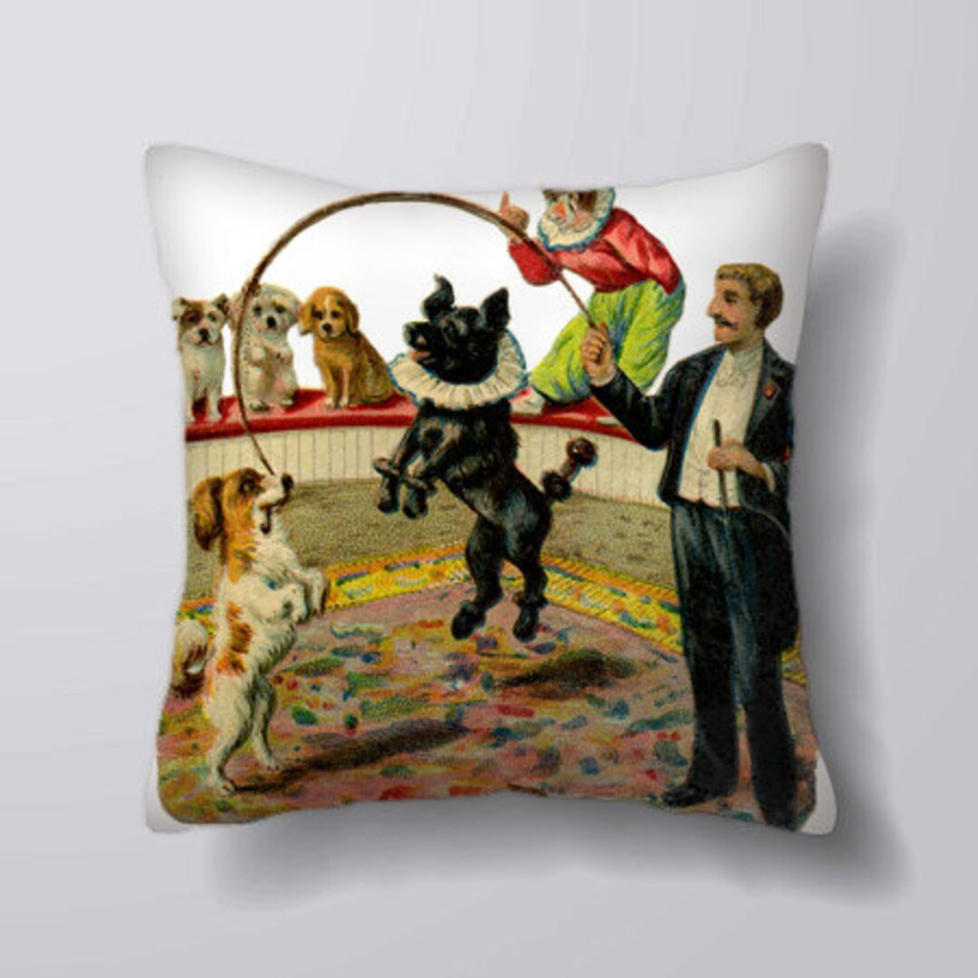 Vintage Circus Dogs - Can Be Customizeable Personlized -cushion Cover ...