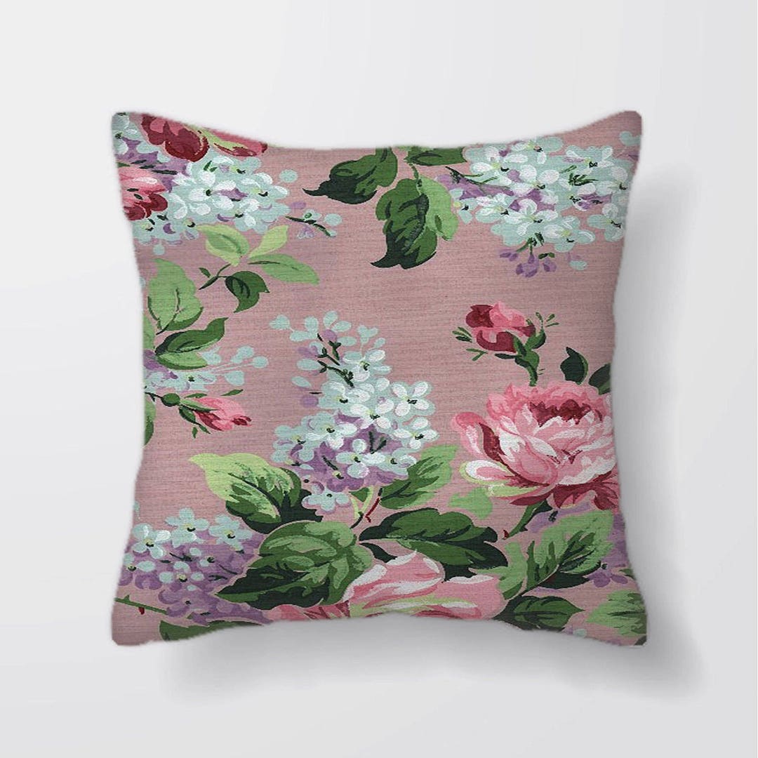 Vintage Flower Pink Pattern - Can Be Customizeable Personlized -cushion ...