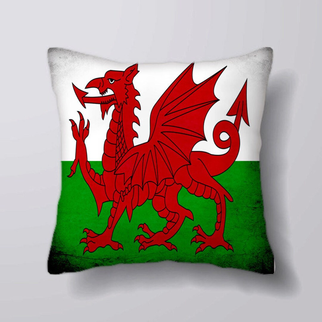 Wales Welsh Travel Map Cushion Cover Case or Stuffed With Insert - Etsy