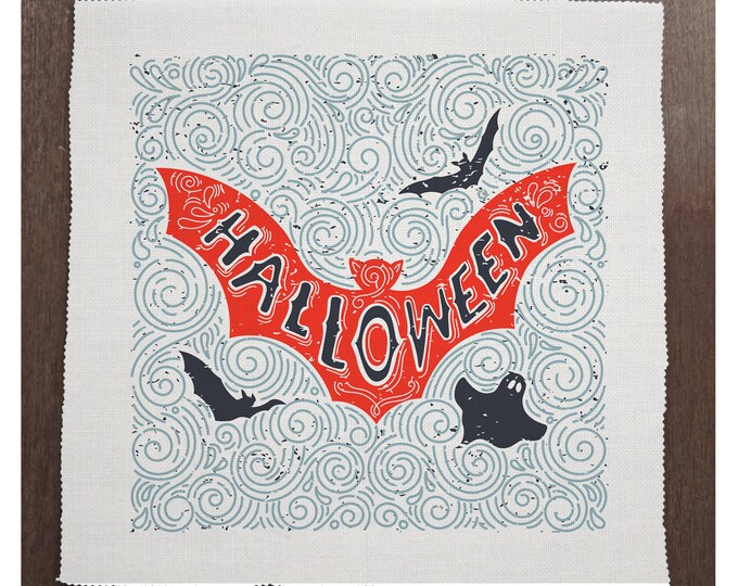 Scary Halloween Cats Panel Fabric | Poster Print, Upholstery, for Use ...