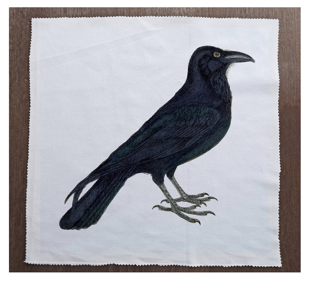 Black Crow Bird Vintage - Sewing, Cushion, Upholstery, Craft, Patchwork ...