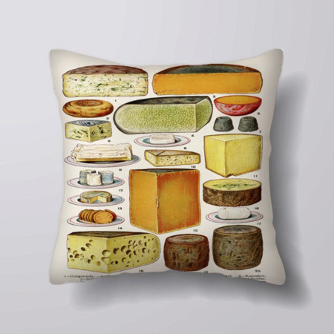 Vintage Food Cheese Dairy - Can Be Customizeable Personlized - Cushion ...