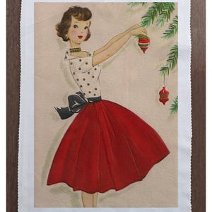 Vintage Christmas Decorating Tree Pin up - Sewing, Cushion, Upholstery ...