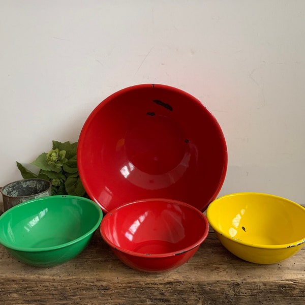 Enamel Mixing Bowl - Etsy