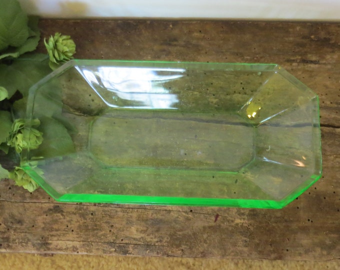 Antique/vintage Green Depression Glass Relish Dish/butter Dish - Etsy