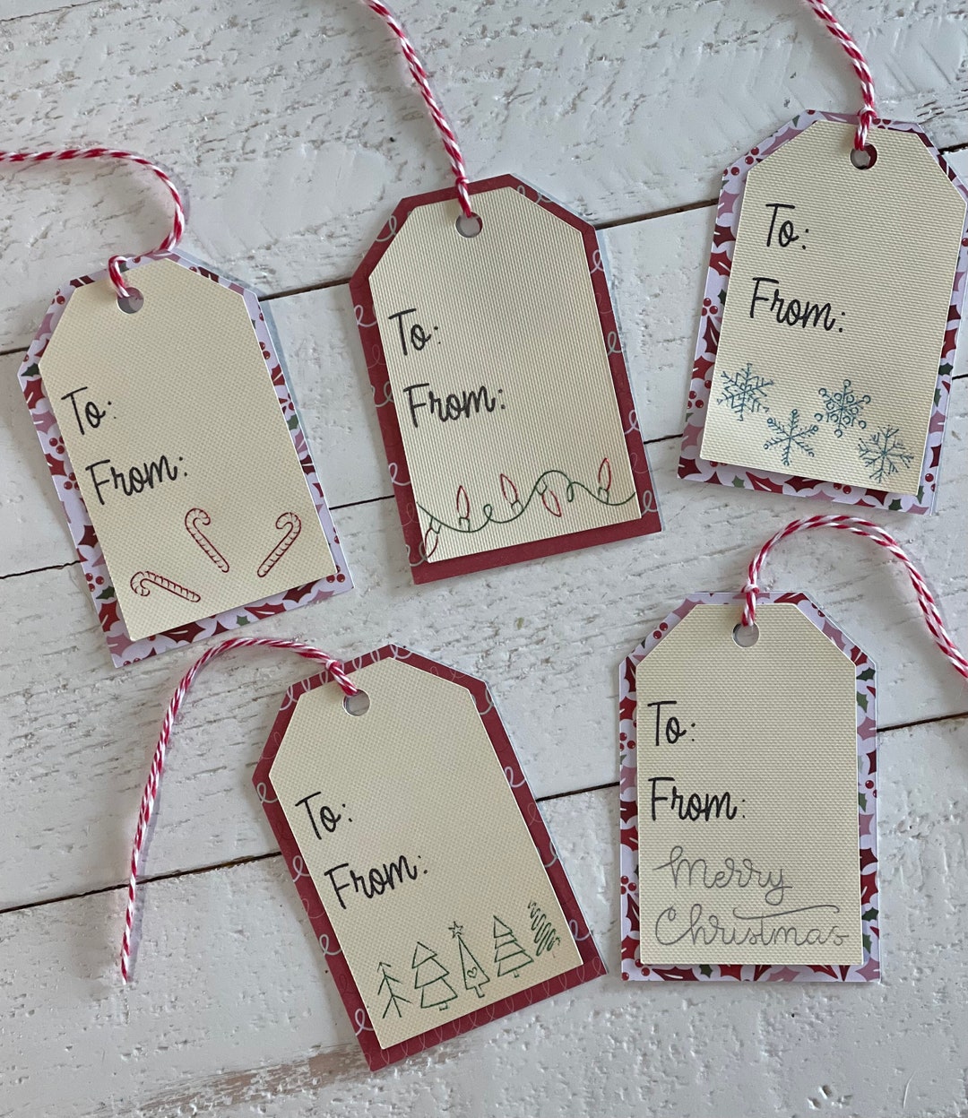 Foil Designed Christmas Tags - Set of 15 Tags - Etsy