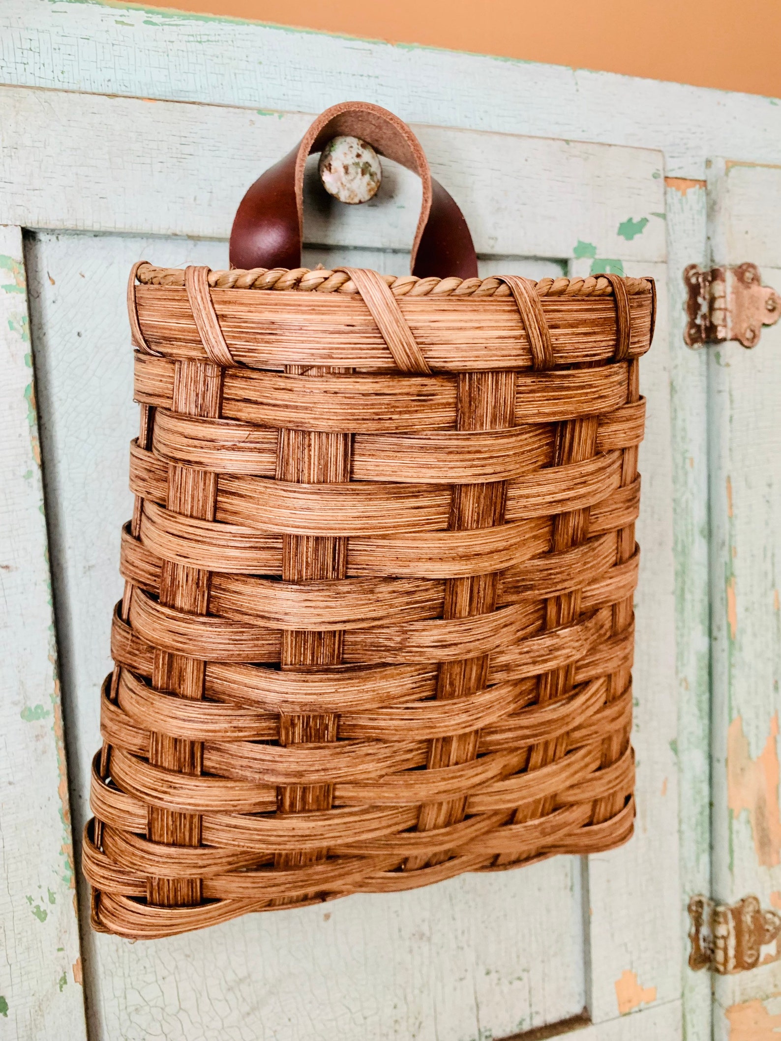 Handmade Basket, Wall Basket, Hanging Basket, Mail Basket , Flower ...