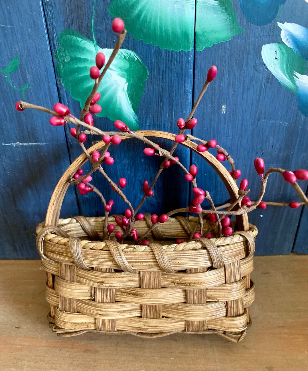 Handmade Basket, Small Wall Basket, Flower Basket,primitive Decor ...