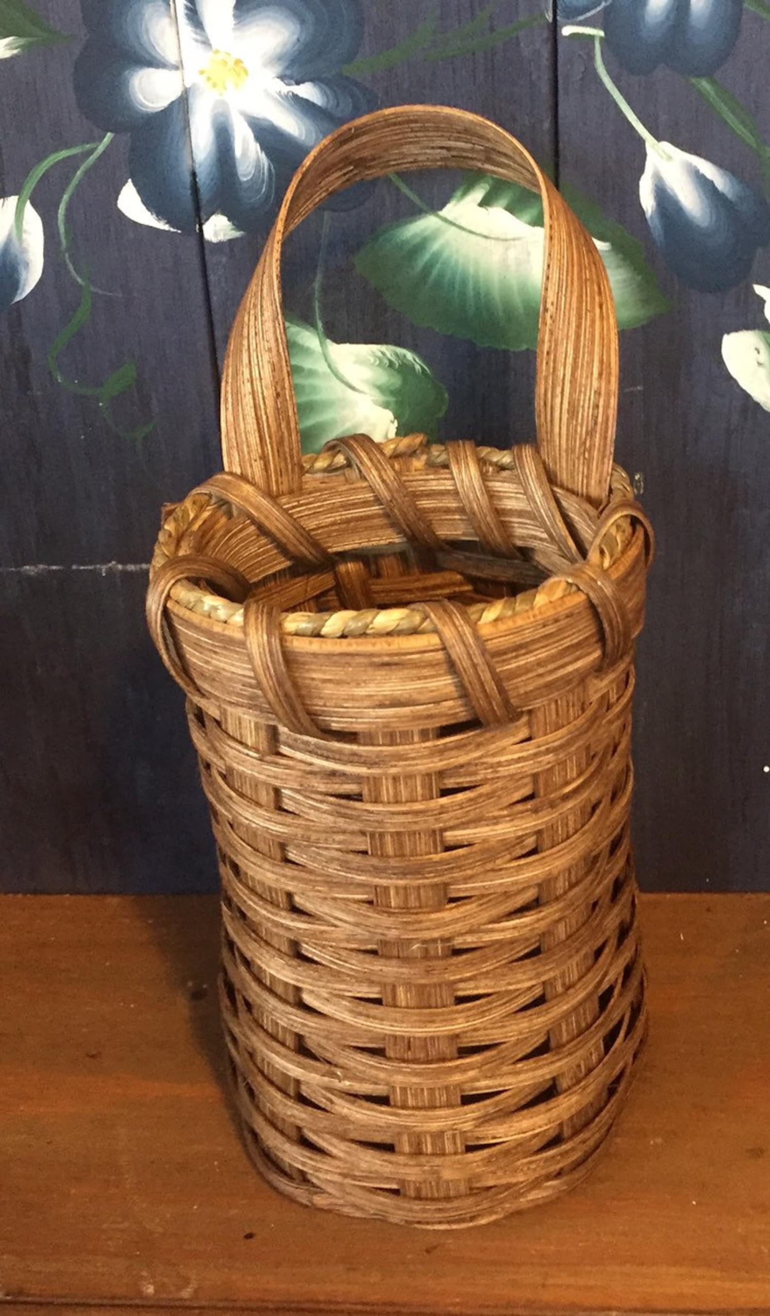 Handmade Basket, Candle Basket, Hanging Basket, Wall Basket, Primitive ...