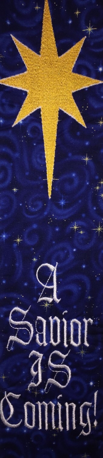 Blue Clergy Stole W/ Bethlehem Star a Savior IS | Etsy