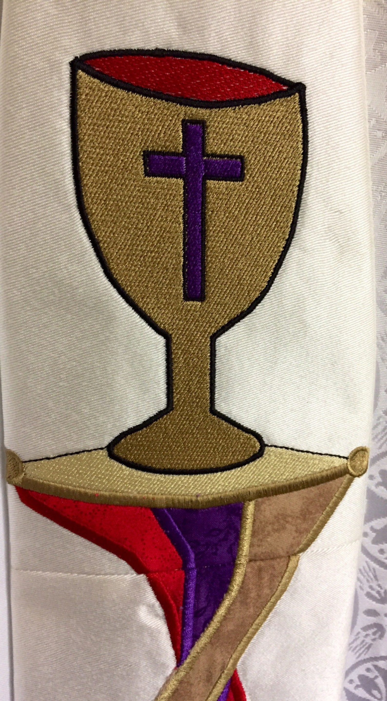 Designer Collection White Communion Stole With Chalice and Ribbons - Etsy