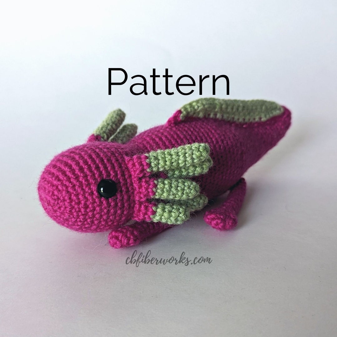 Addie the Dragon Fruit Axolotl Crochet Pattern Cute & - Etsy