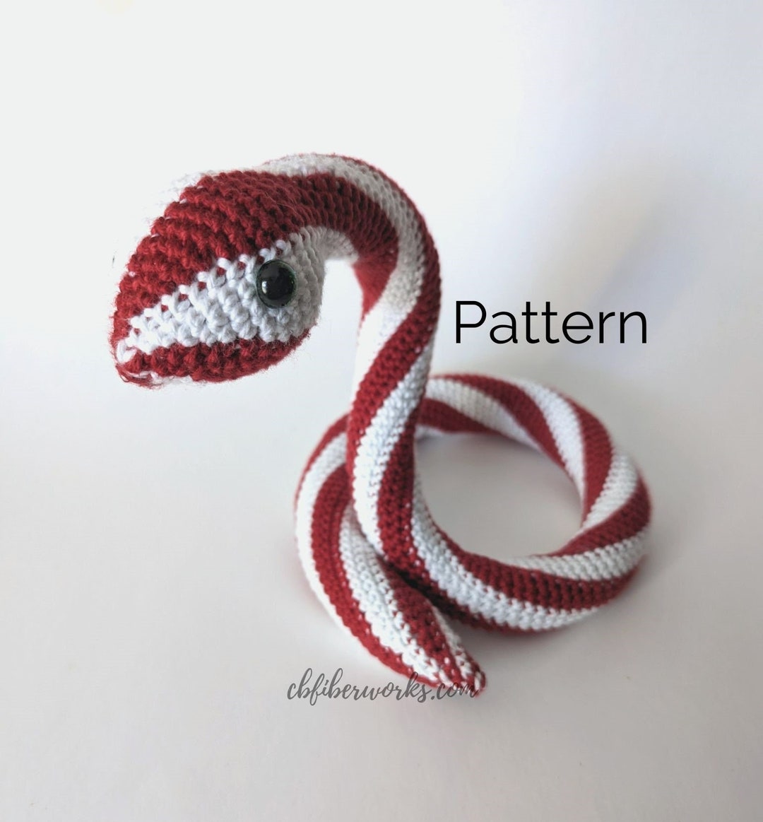 Piper the Peppermint Snake Crochet Pattern Easy & Mindless Candy Cane ...