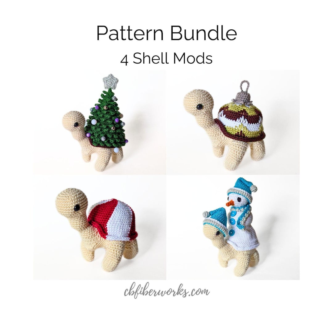 Sammie the Turtle Holiday Shell Bundle | 4 Removable Shell Crochet ...