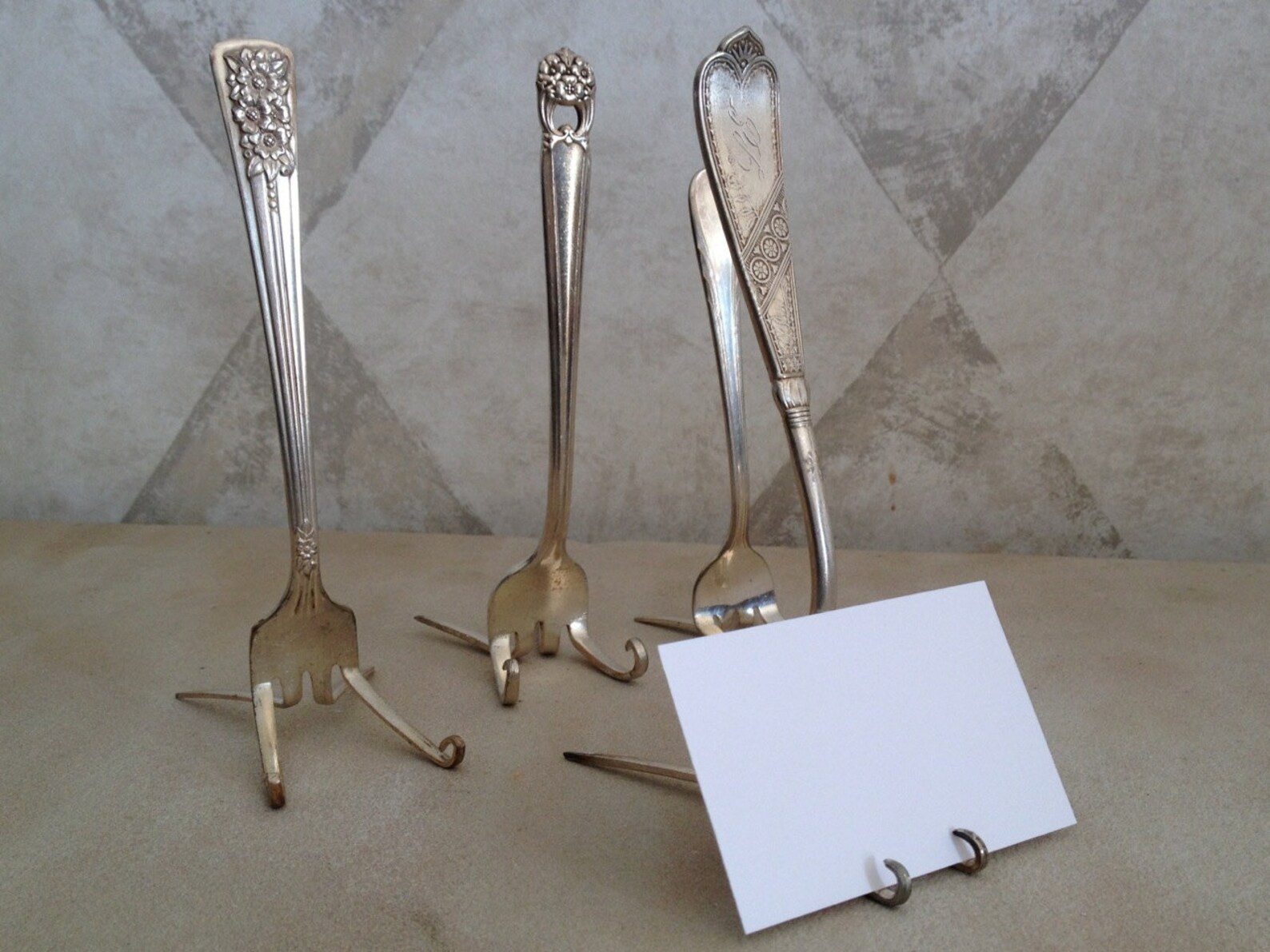 SET OF 8 - Vintage Fork Place Card Holders - Etsy