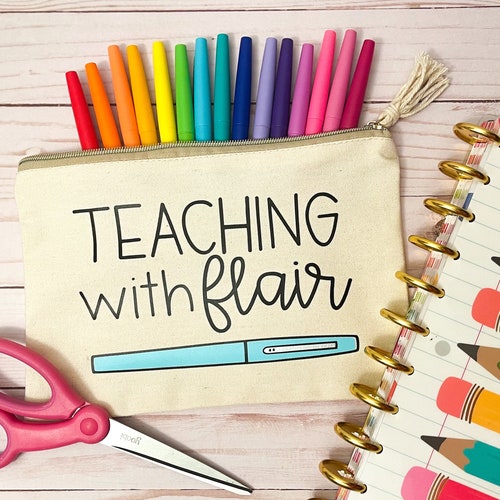 Teaching With Flair Zipper Pouch Teacher Pen & Pencil | Etsy