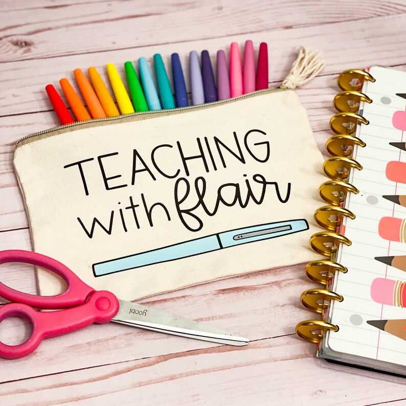 Teaching With Flair Zipper Pouch Teacher Pen & Pencil | Etsy
