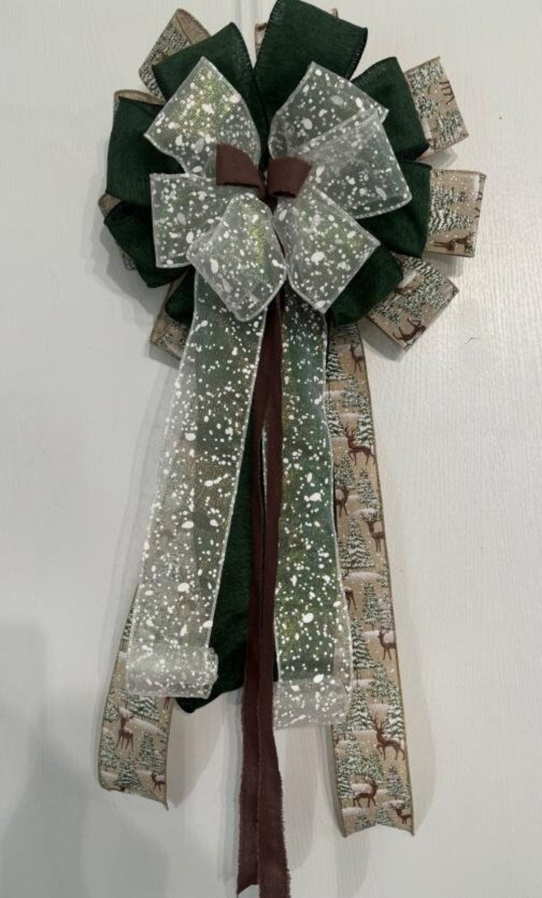 Rustic Handmade Deer Tree Topper, Decorative Rustic Holiday, Decorative ...