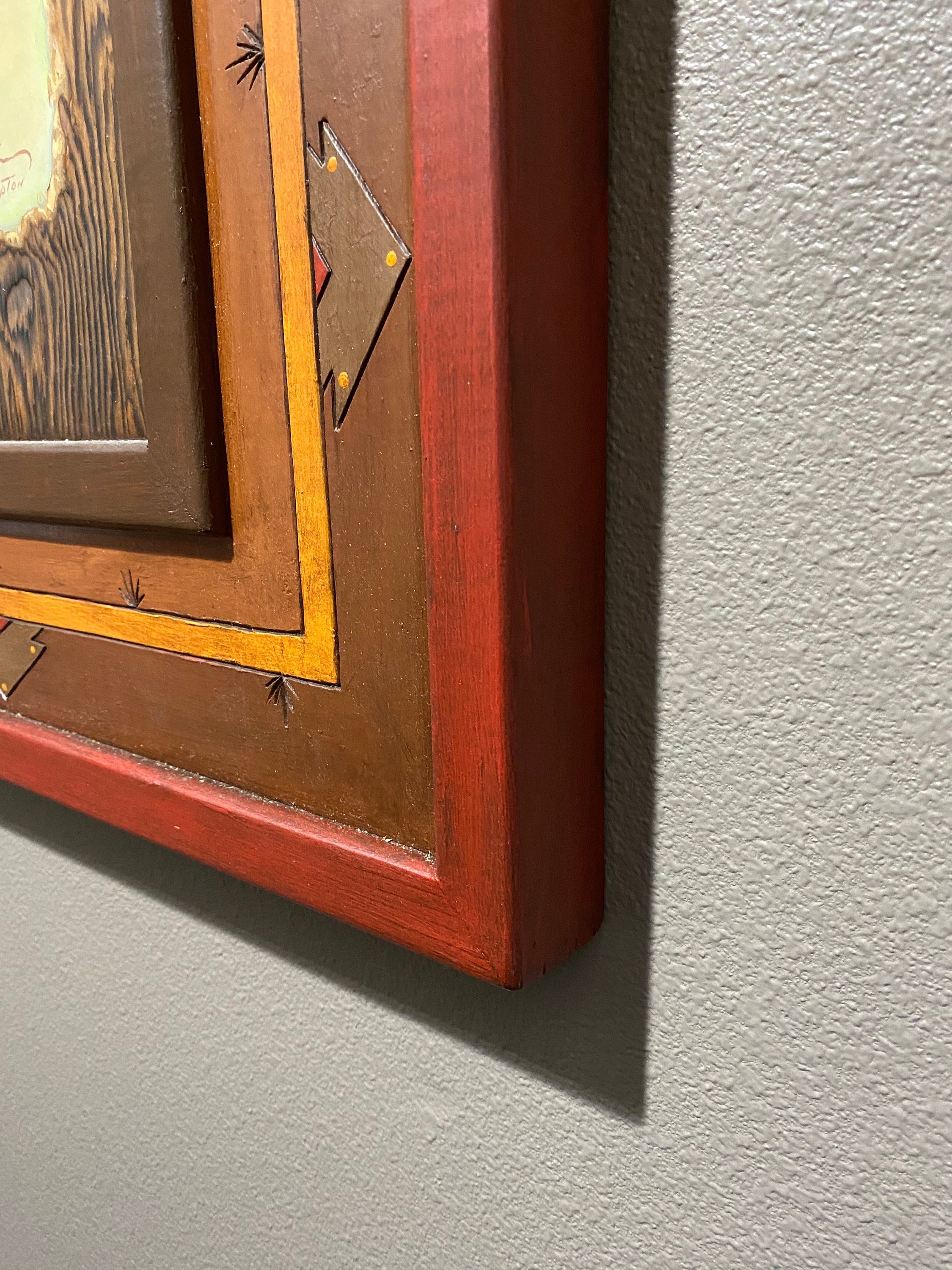 Custom Hand Painted & Wood Burned Design Cedar Wood Frame With Framed ...