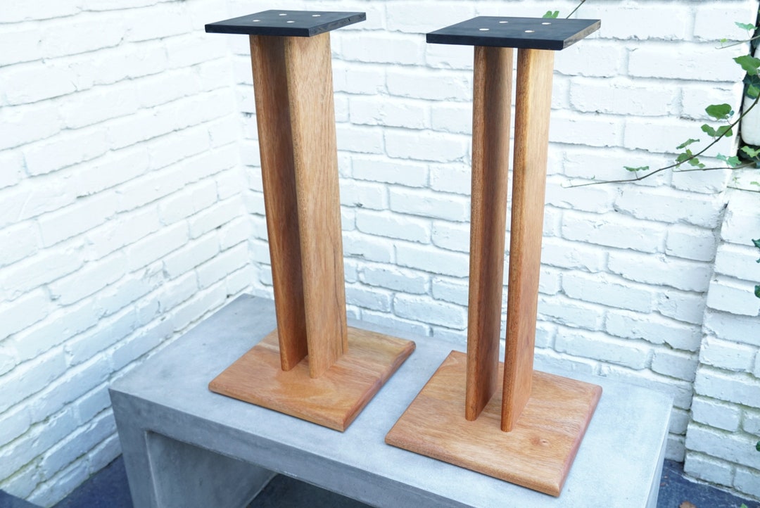 Vintage Inspired Mahogany Speaker Stands - Etsy