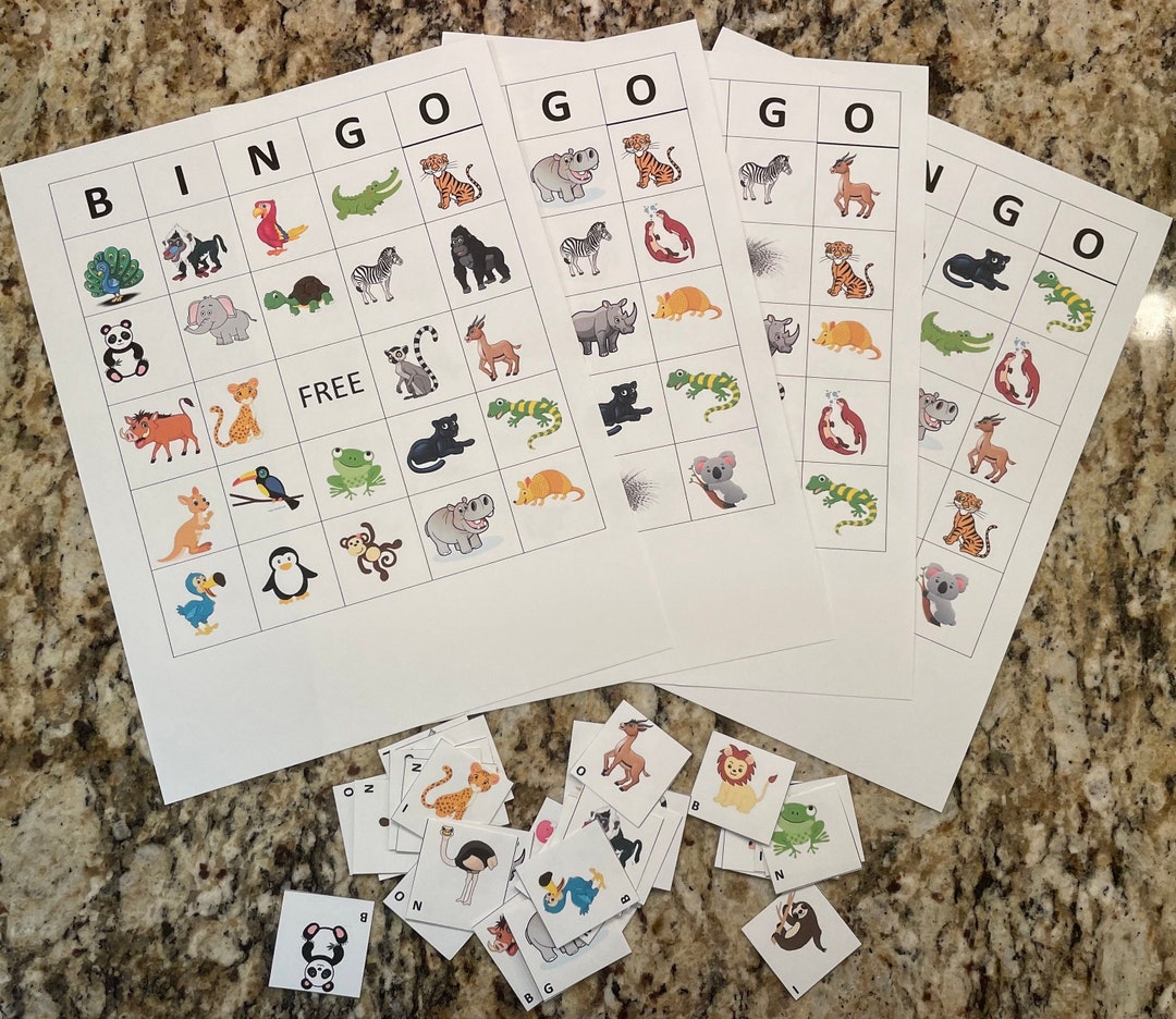 Zoo Jungle Animal Kid BINGO Printable Download for Children Toddler ...