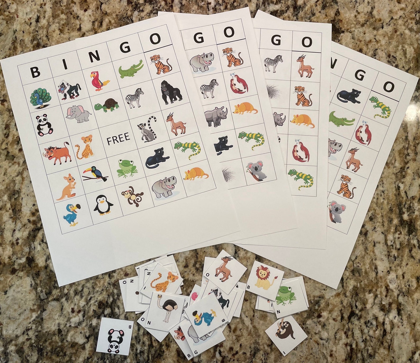 Zoo Jungle Animal Kid BINGO Printable Download for Children Toddler ...
