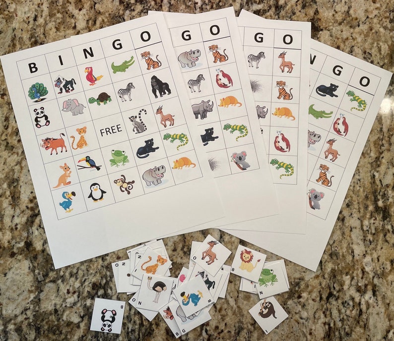Zoo Jungle Animal Kid BINGO Printable Download for Children Toddler ...
