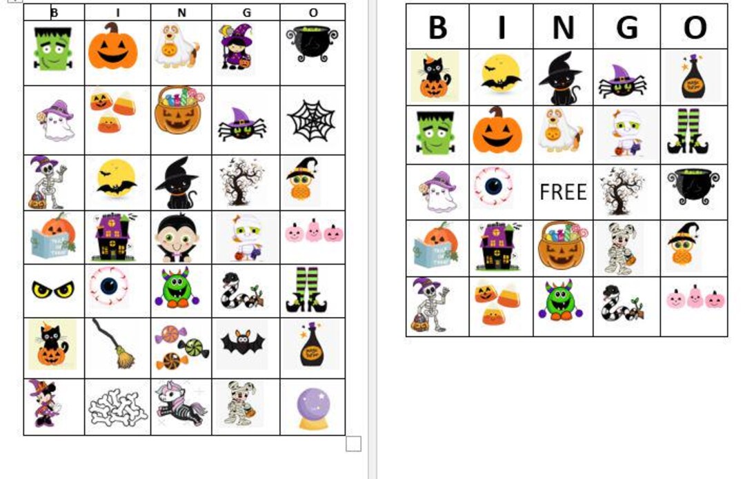Children's Halloween Bingo Classroom 20 Printable Cards - Etsy