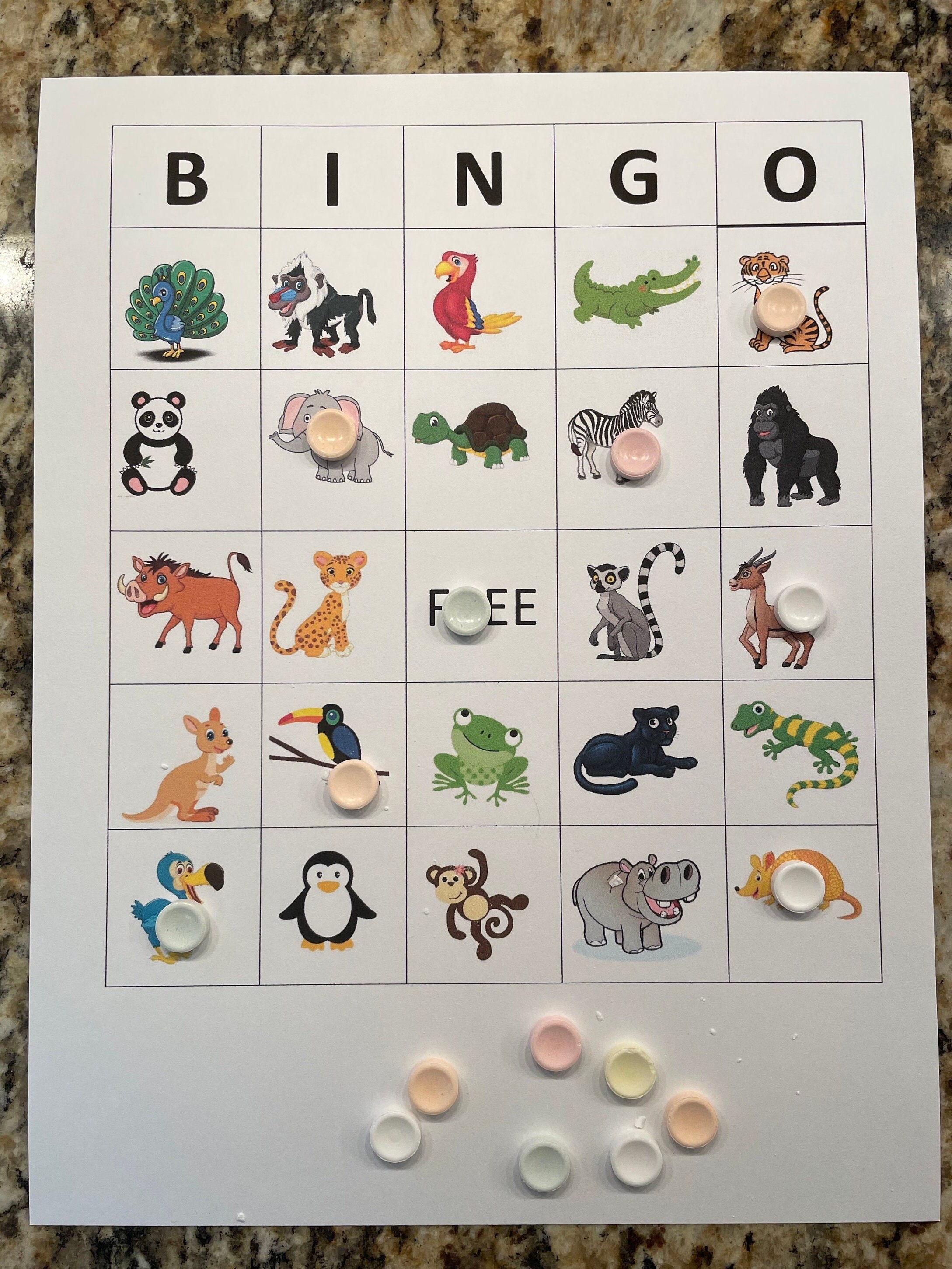 Zoo Jungle Animal Kid BINGO Printable Download for Children Toddler ...