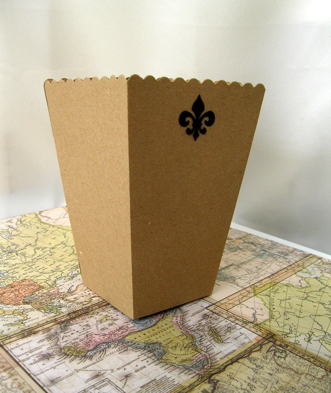 10 Kraft Popcorn Box Treat Box Party Goodies Shabby Chic Kraft County ...