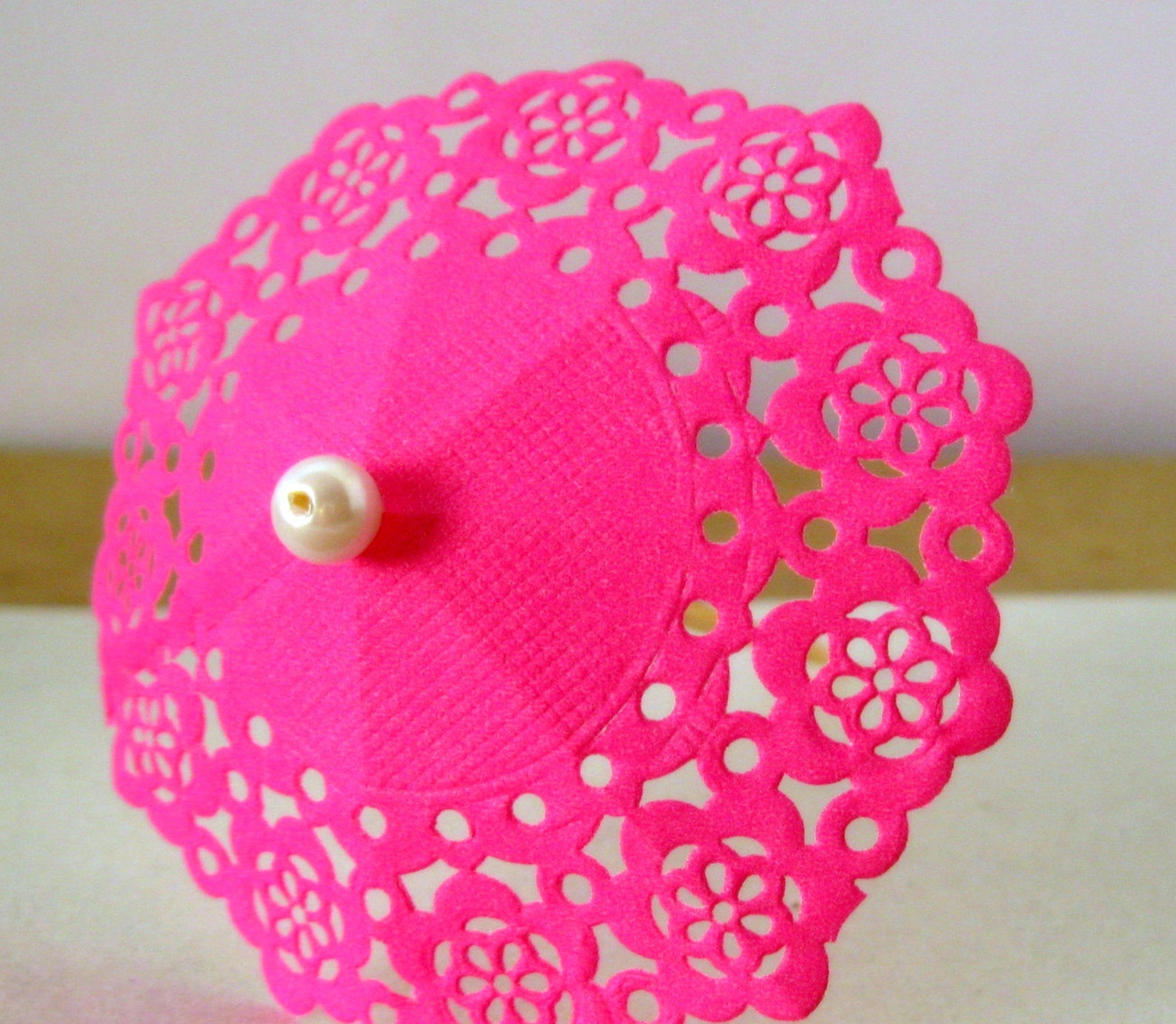 Hot Pink Cocktail Umbrellas 20 Doily Cocktail With White Pearl | Etsy