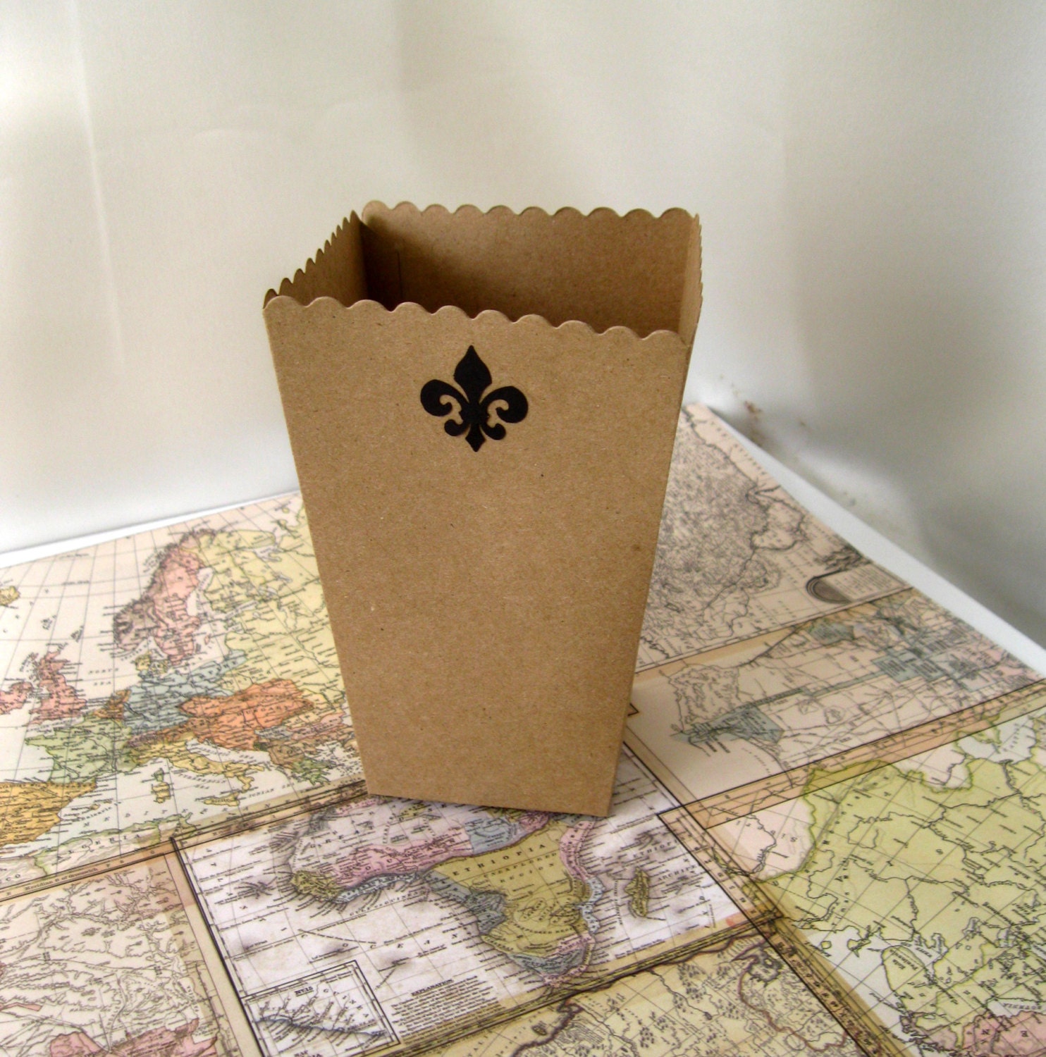 10 Kraft Popcorn Box Treat Box Party Goodies Shabby Chic Kraft County ...