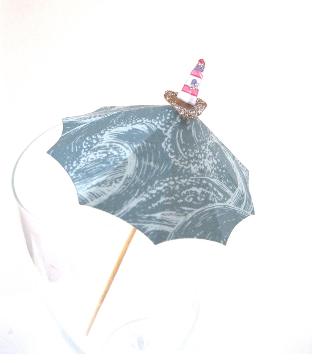 20 Ocean Cocktail Umbrellas With Lighthouse Finial Cocktail Umbrellas ...