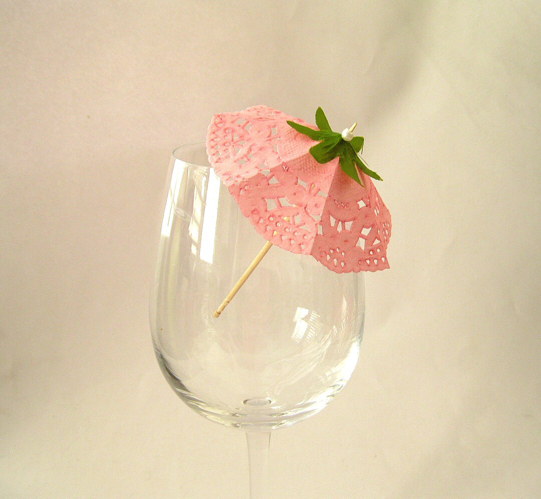 20 Pink and Green Cocktail Umbrellas Drink Small Umbrella Cocktail ...