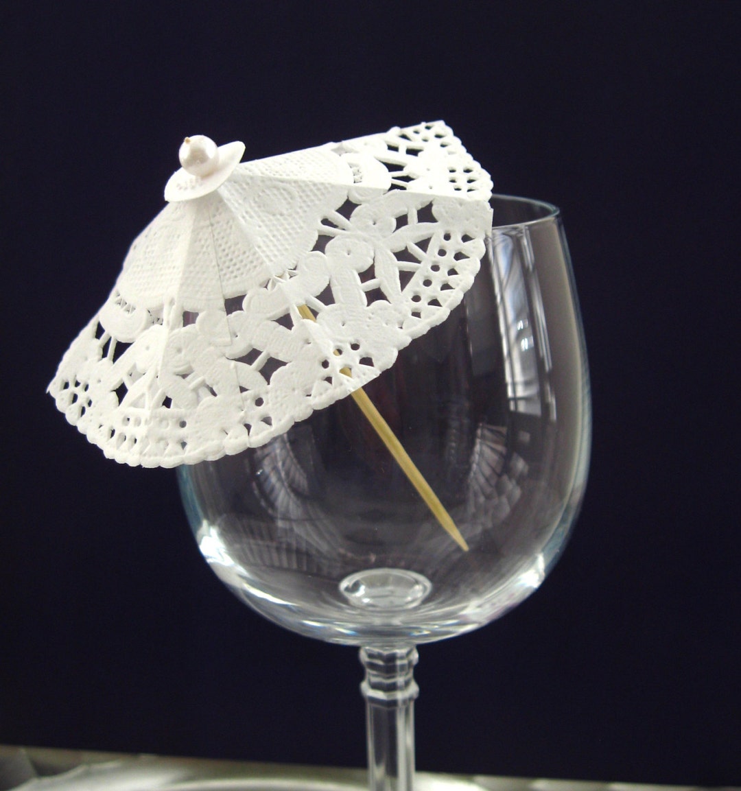 20 Cocktail Umbrellas Drink Parasol 20 Doily Small Umbrella Cocktail ...