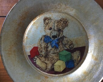 Teddy bear plate | Etsy