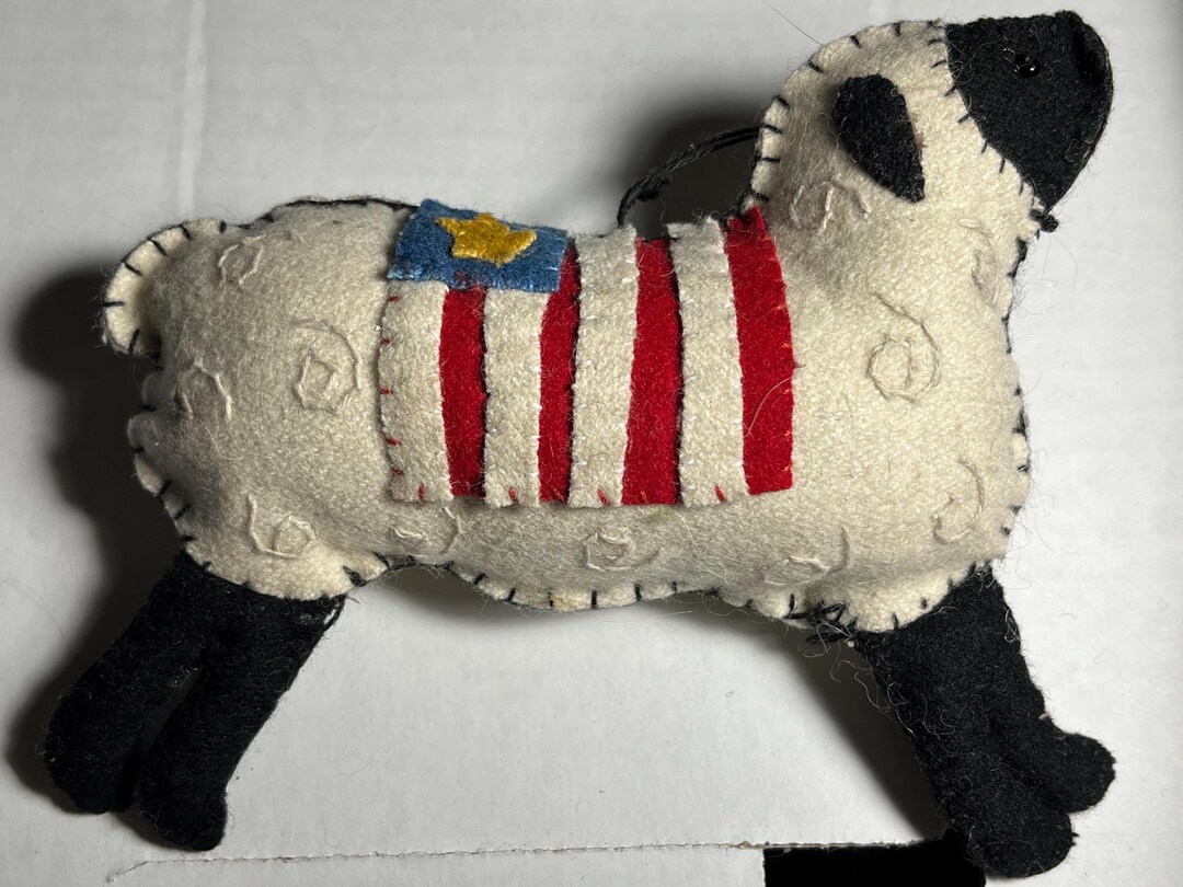 Black Faced Sheep With Flag 7 X 4.5 Inches - Etsy