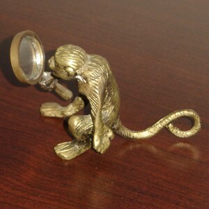 Vintage Solid Brass Monkey With Mirror - Etsy