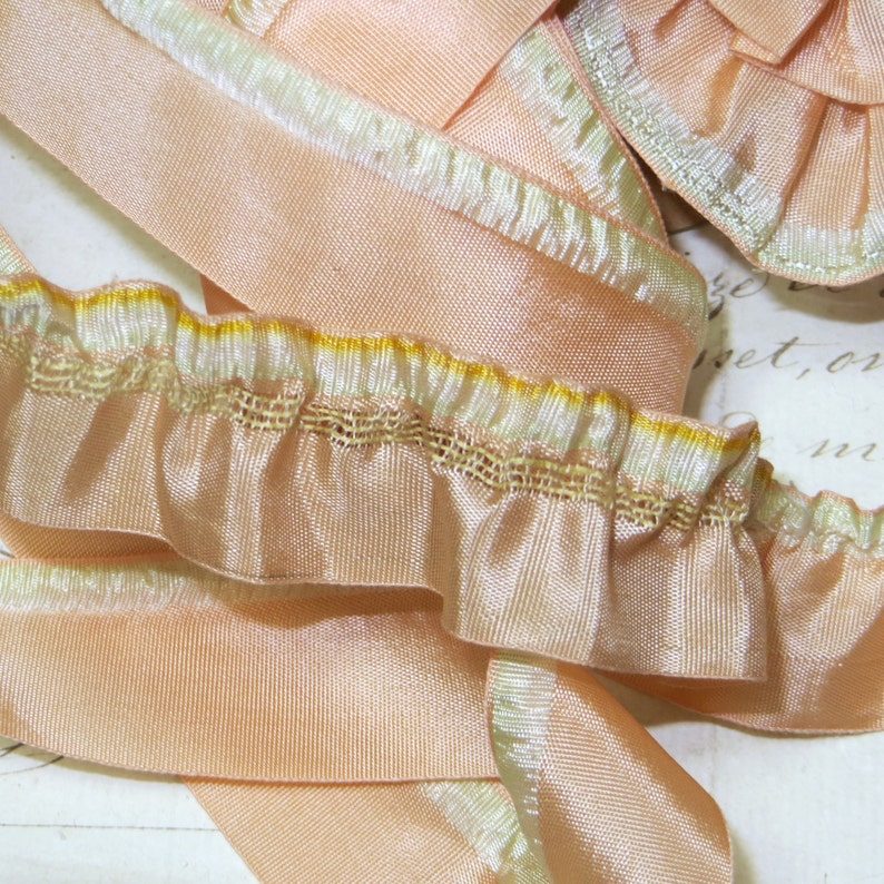1y Peach MINT SILK OMBRE Ruffle Ribbon French Ruching Trim - Etsy