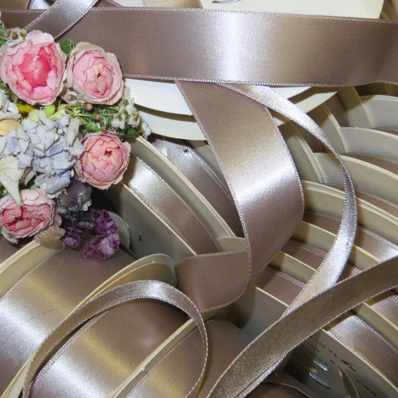 20y Roll MAUVE GRAY CHAMPAGNE 7/8 Satin Ribbon Double - Etsy