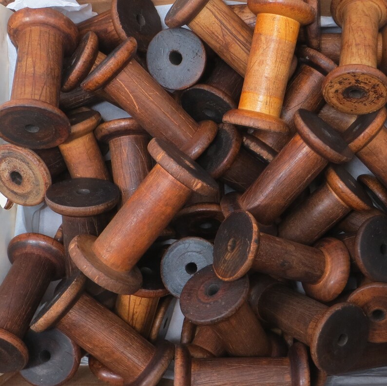1 ANTIQUE SILK THREAD Bobbin Tag: Wood Bobbin Wooden Bobbin - Etsy