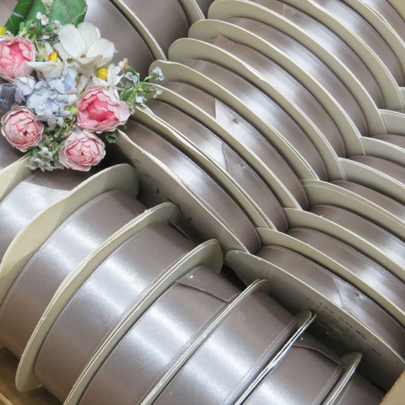 20y Roll MAUVE GRAY CHAMPAGNE 7/8 Satin Ribbon Double - Etsy