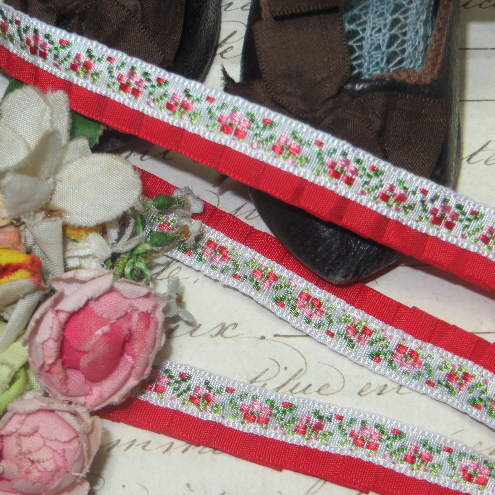 1y FRENCH BABY PINK Ruffle Jacquard Trim Ribbon Tag: Rayon - Etsy