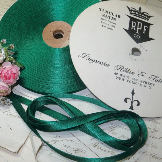 5y 1/8 EMERALD SATIN TUBING Piping Ribbon Garden Green | Etsy