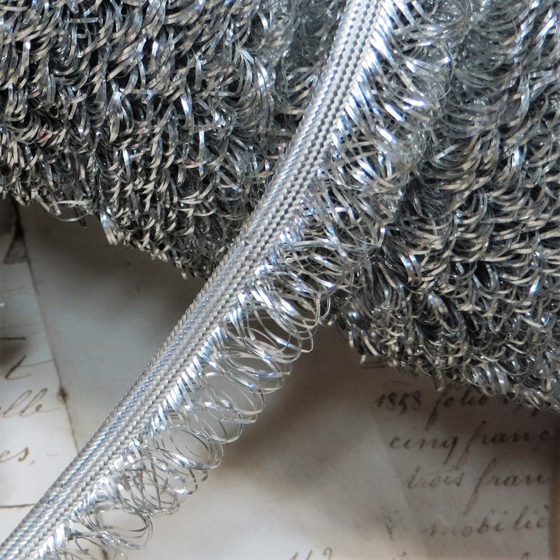 1y 1950s SILVER FRINGE Trim Old Metallic Ribbon Mesh Metal - Etsy Norway