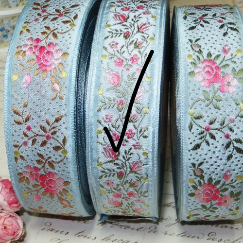 1y 3/4 FRENCH OMBRE JACQUARD Ribbon Baby Pink Ruched - Etsy