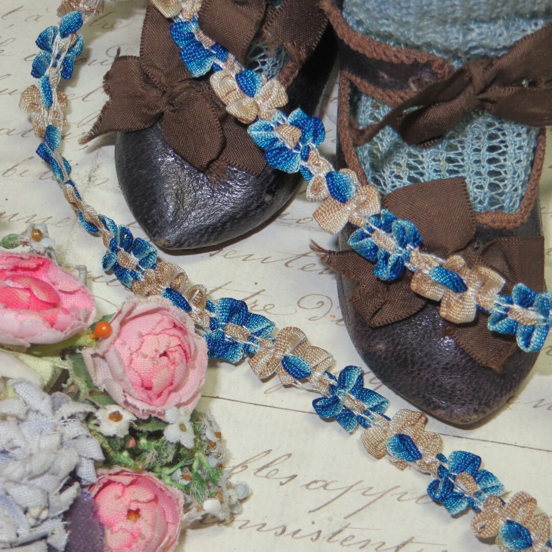 1y 1/2" FRENCH ROCOCO TRIM Daisy Rosette Flower Ribbon Lace Ribbonwork ...