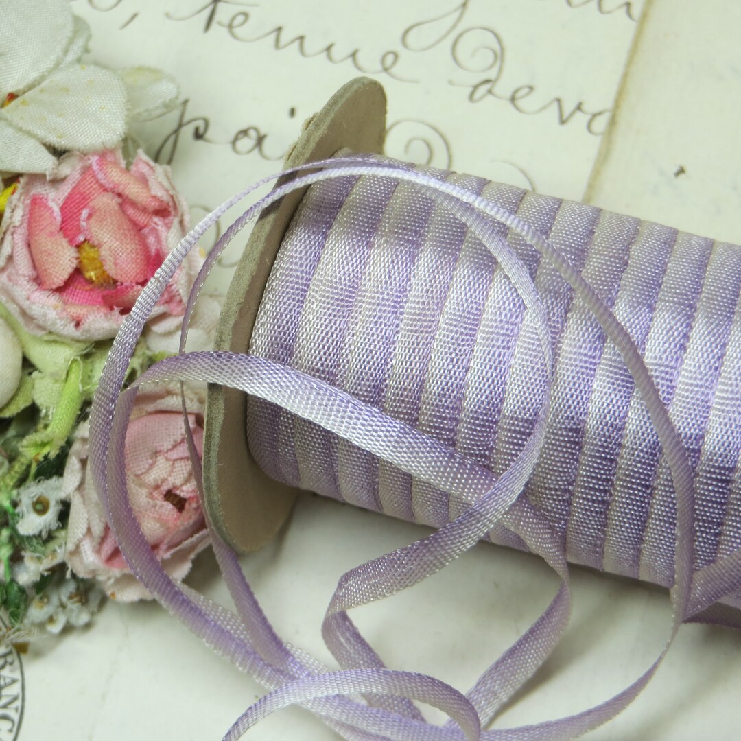 2y VIOLET OMBRE RIBBON Ribbonwork Trim French Rosette Doll Dress Flower ...