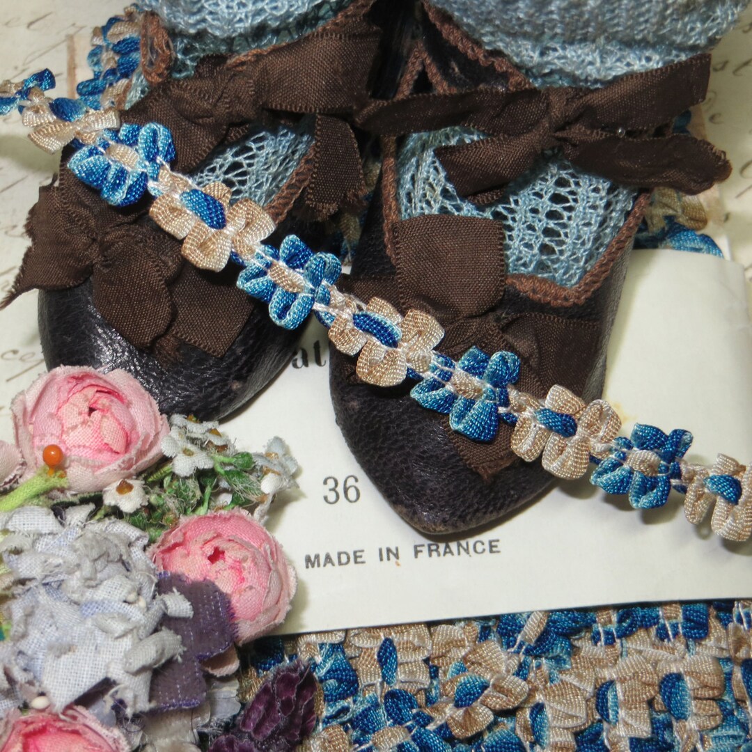 3y 1/2" FRENCH ROCOCO TRIM Daisy Rosette Flower Ribbon Lace Ribbonwork ...